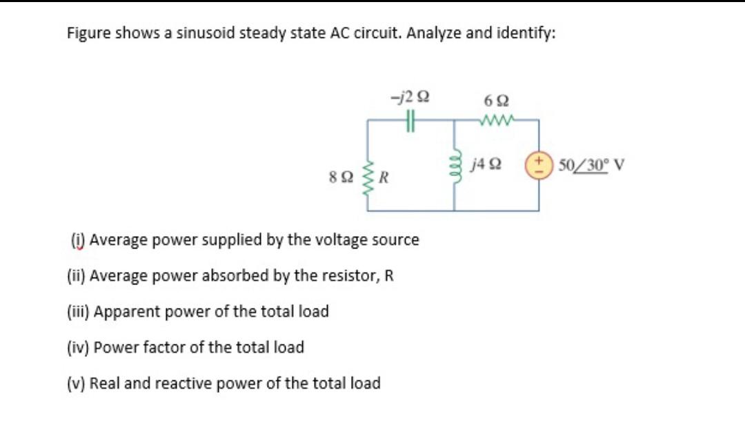 Solved Figure shows a sinusoid steady state AC circuit. | Chegg.com