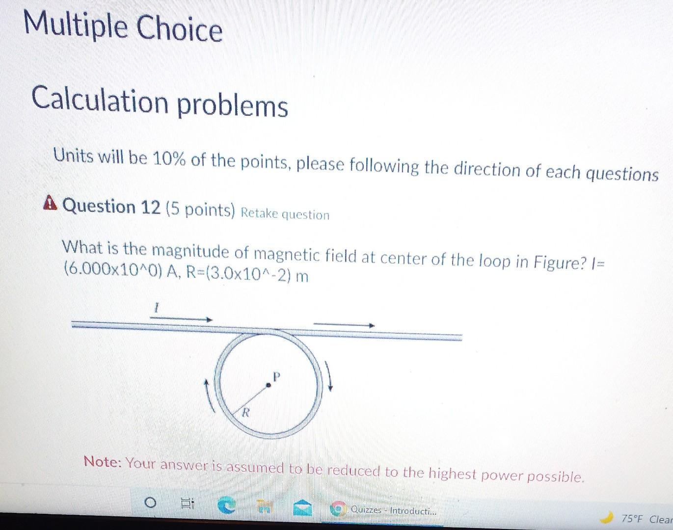 Solved Multiple Choice Calculation problems Units will be | Chegg.com