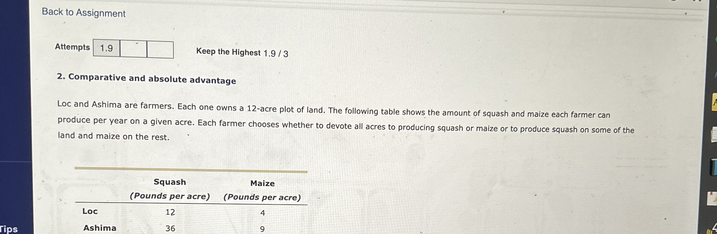 Solved Back to AssignmentAttempts 1.9 ﻿Keep the Highest | Chegg.com