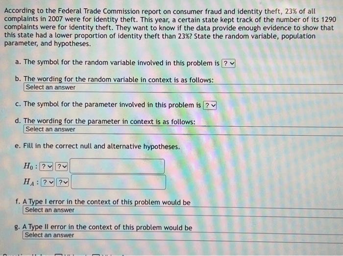 Solved According to the Federal Trade Commission report on | Chegg.com