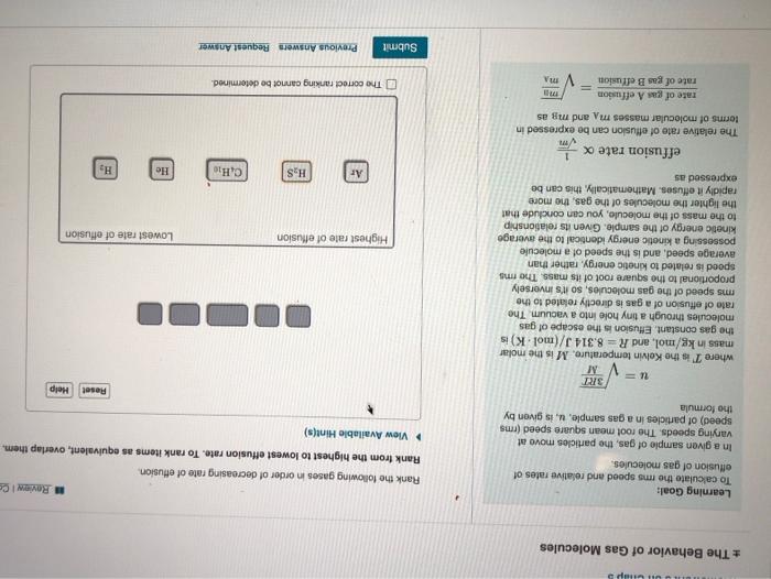 Solved Rank the following gases in order of decreasing rate | Chegg.com