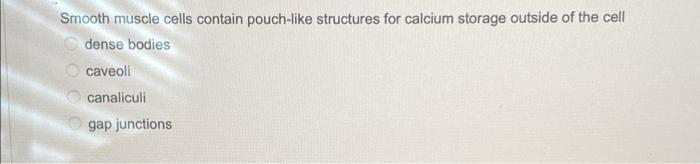 Solved Smooth muscle cells contain pouch-like structures for | Chegg.com