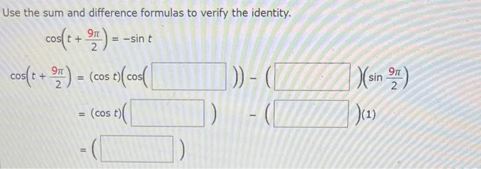 Solved Use the sum and difference formulas to verify the | Chegg.com
