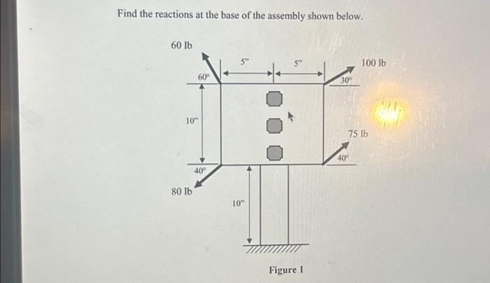 Solved Find the reactions at the base of the assembly shown | Chegg.com