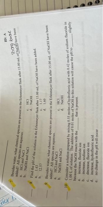 Solved Use this information to answer the next 5 questions. | Chegg.com