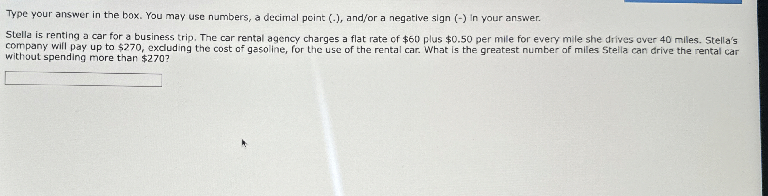 Solved Type your answer in the box. You may use numbers, a | Chegg.com