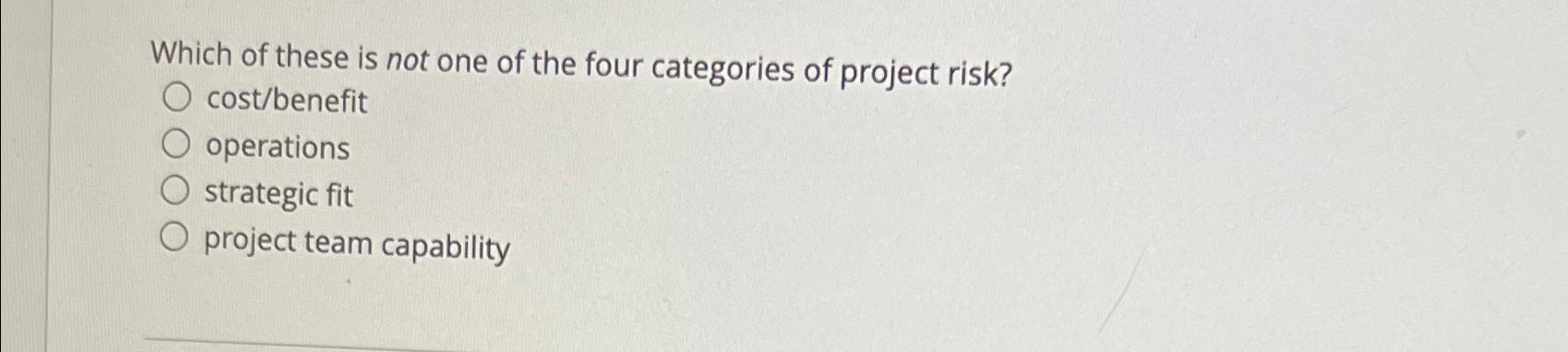 Solved Which of these is not one of the four categories of | Chegg.com