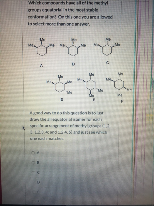 Solved Which compounds have all of the methyl groups | Chegg.com