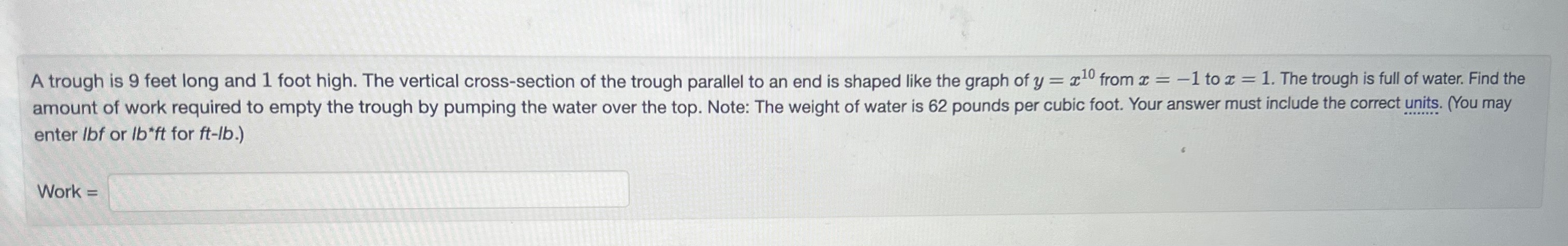 Solved A trough is 9 ﻿feet long and 1 ﻿foot high. The | Chegg.com