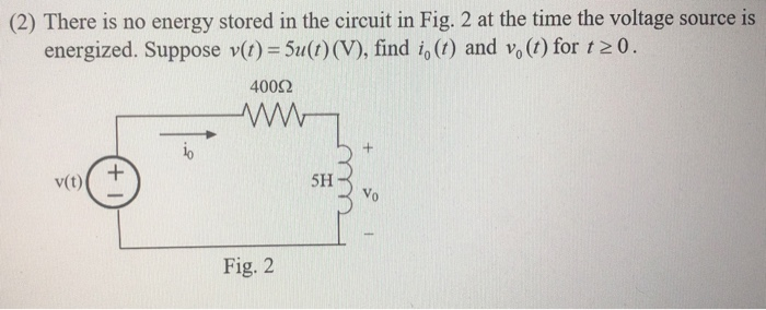 Solved (2) There is no energy stored in the circuit in Fig. | Chegg.com
