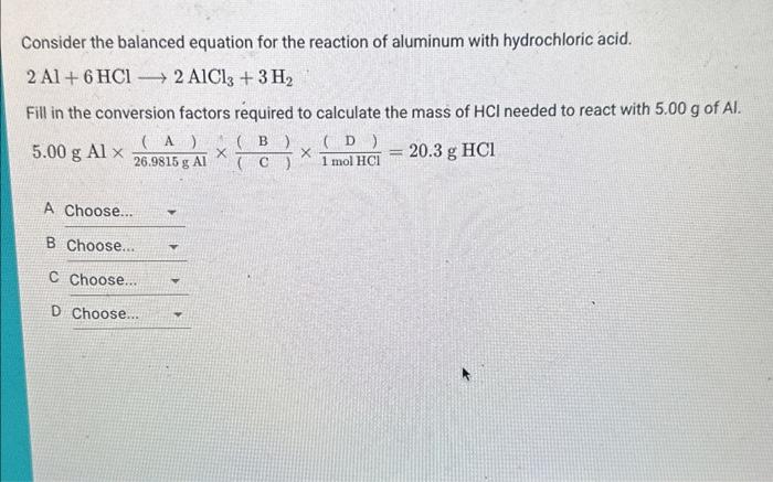 Consider the balanced equation for the reaction of | Chegg.com
