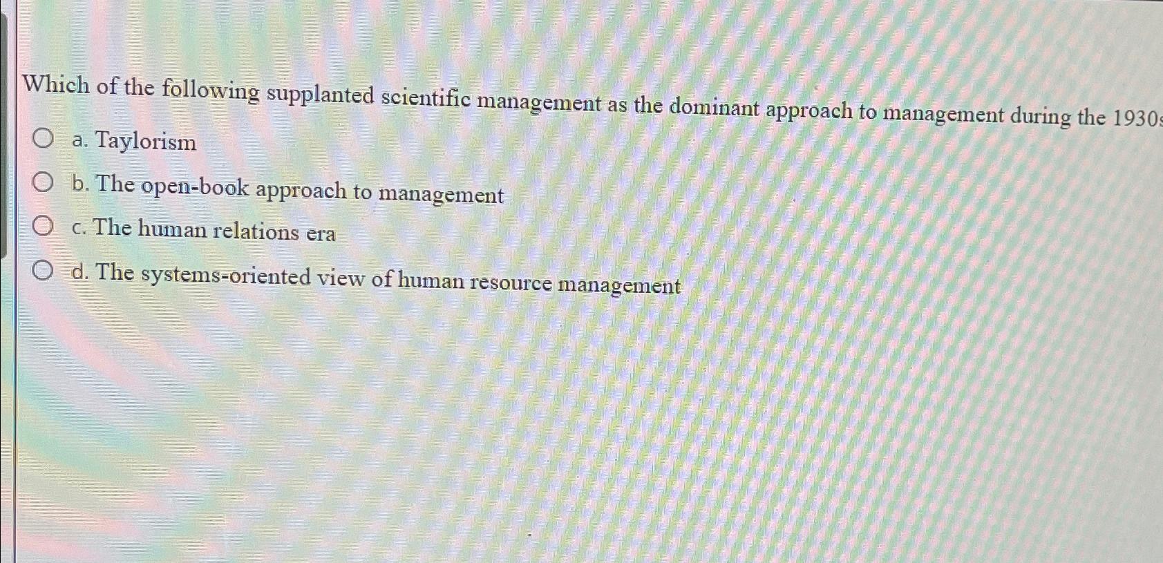 Solved Which of the following supplanted scientific | Chegg.com