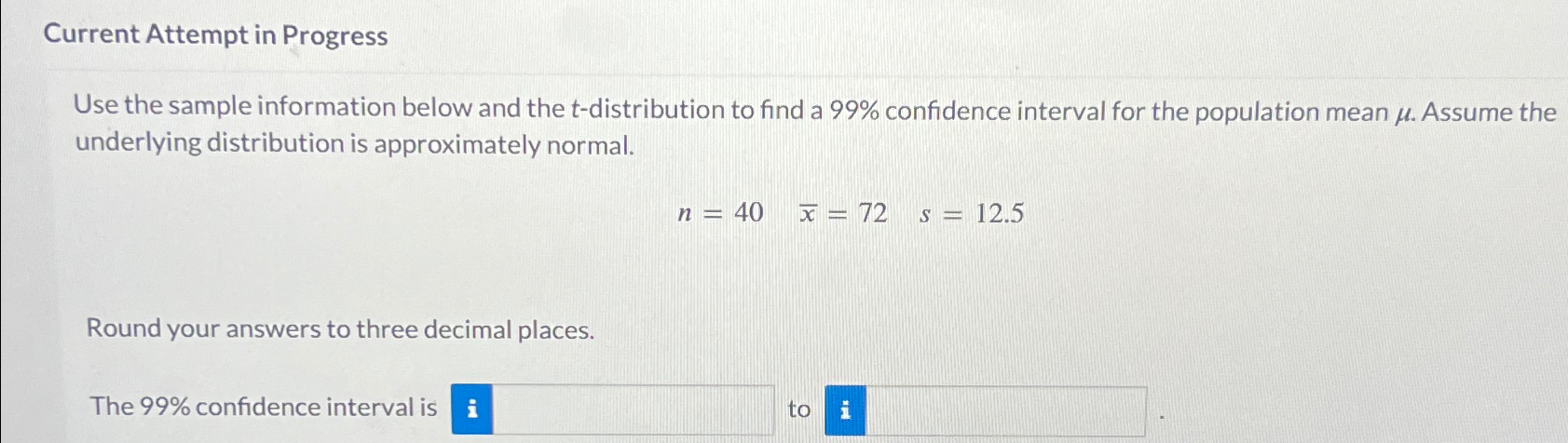 Solved Current Attempt in ProgressUse the sample information | Chegg.com
