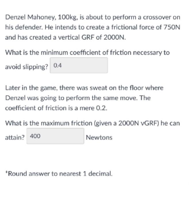 Solved Zion Wiliamson, 127 kg jumped 1.14 meters during | Chegg.com