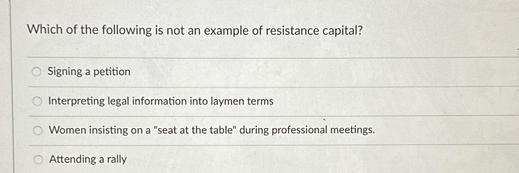 Solved Which of the following is not an example of | Chegg.com