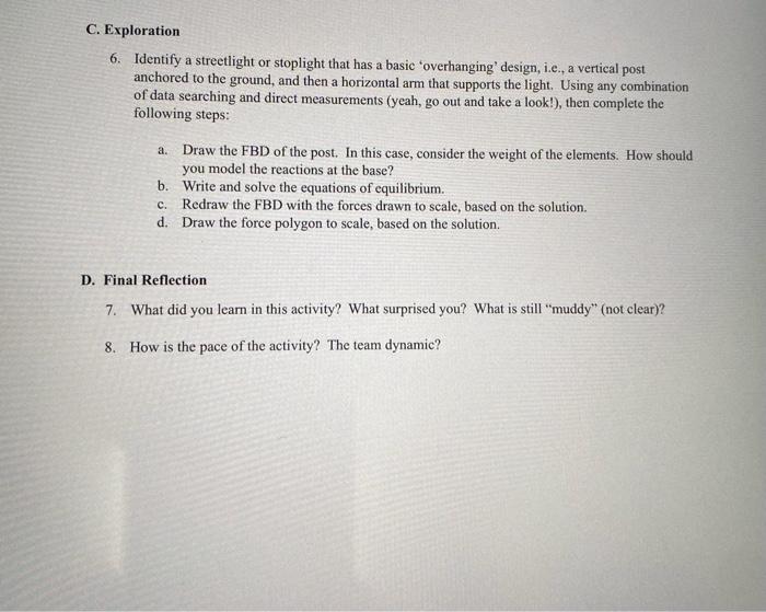 C. Exploration 6. Identify a streetlight or stoplight | Chegg.com