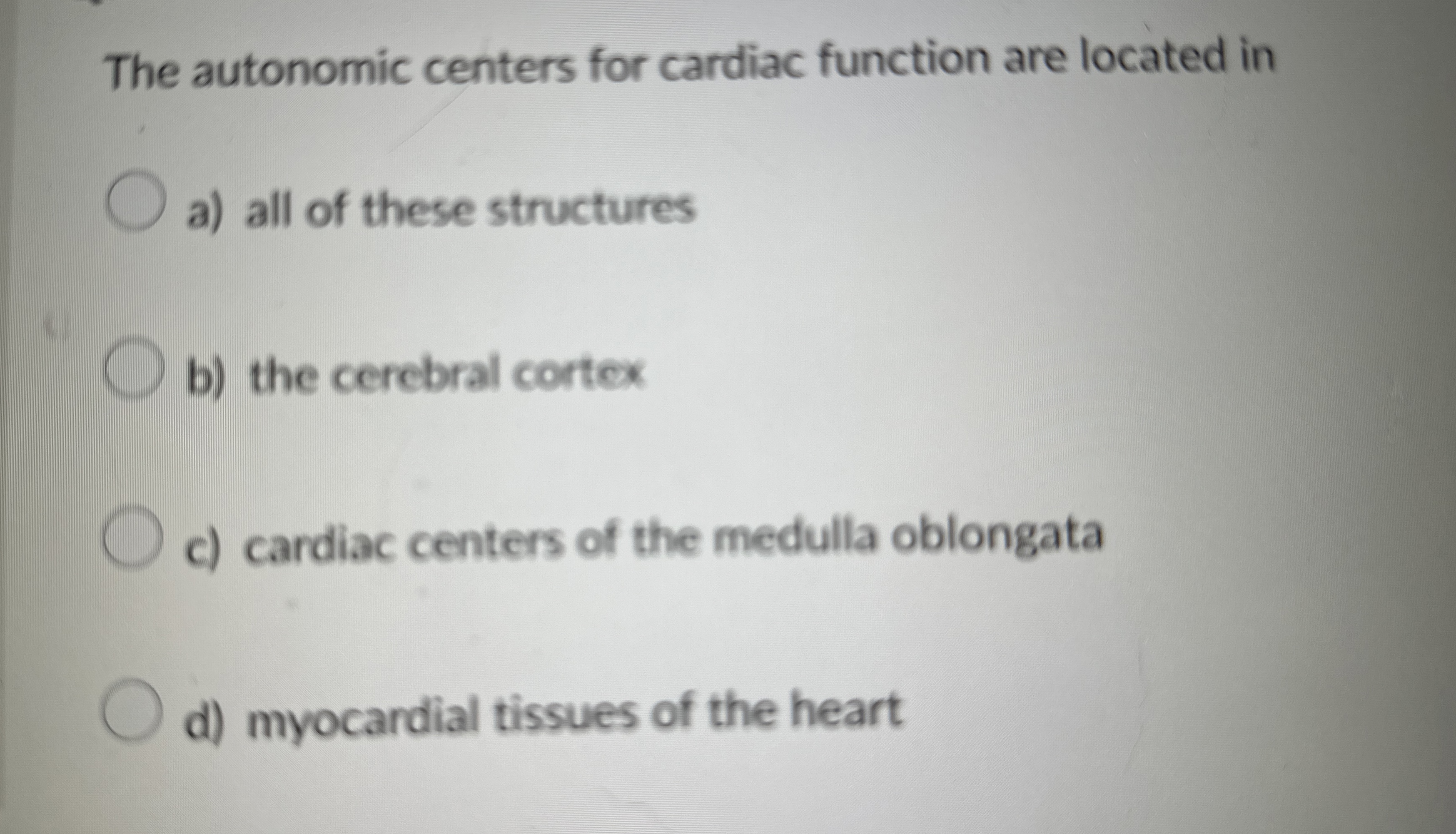 Solved The autonomic centers for cardiac function are | Chegg.com