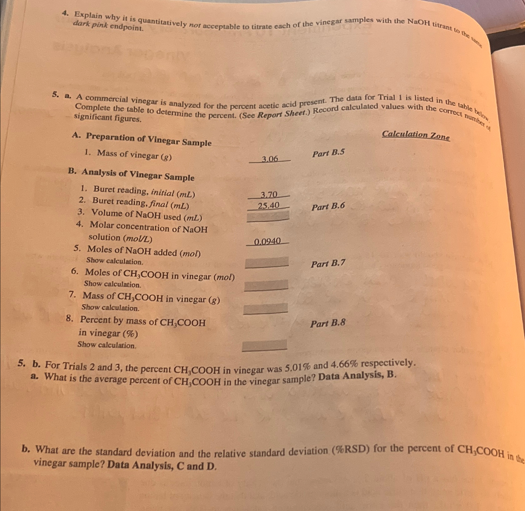 Solved Explain why it is quantitatively not acceptable to | Chegg.com