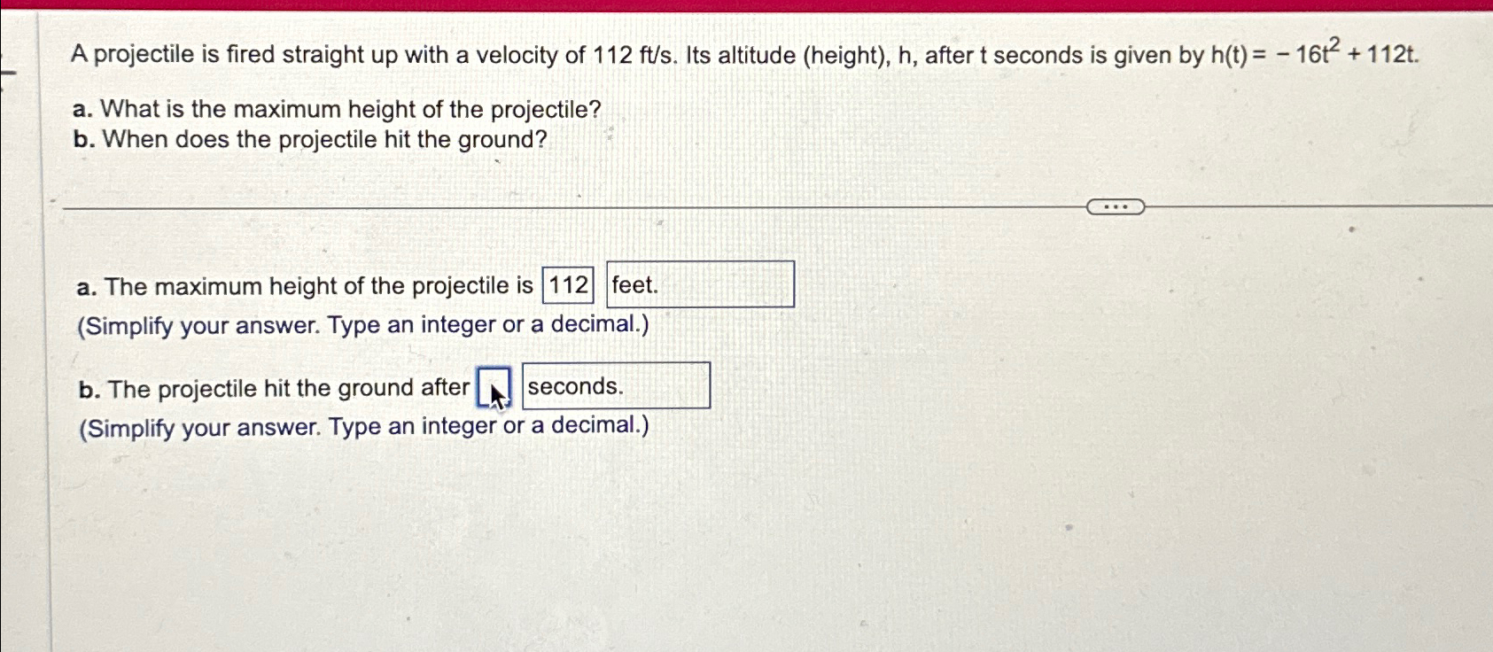 Solved A projectile is fired straight up with a velocity of | Chegg.com