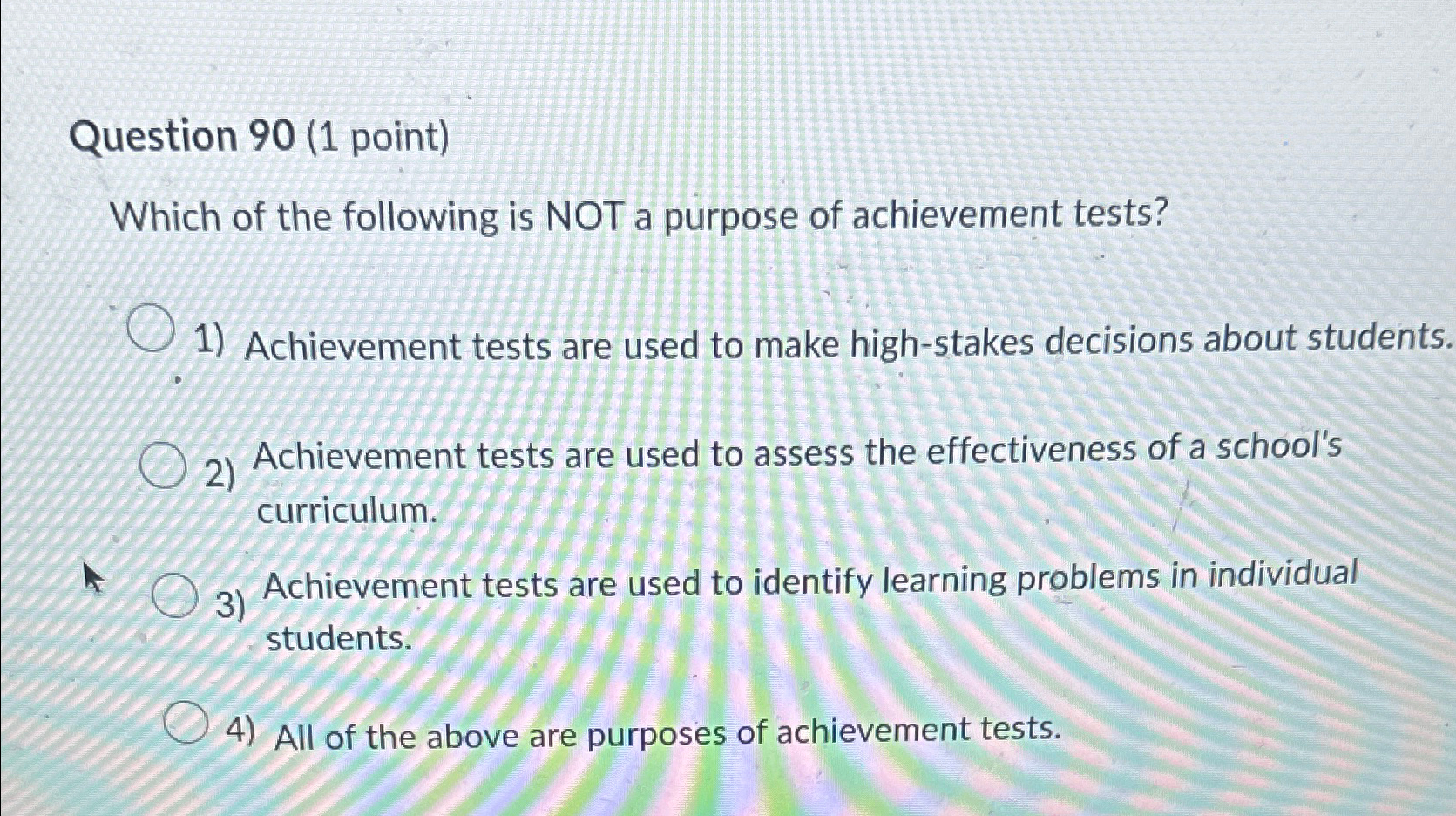 Solved Question 90 (1 ﻿point)Which of the following is NOT a | Chegg.com