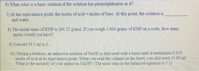 Solved 0) What color is a basic solution if the solution has | Chegg.com