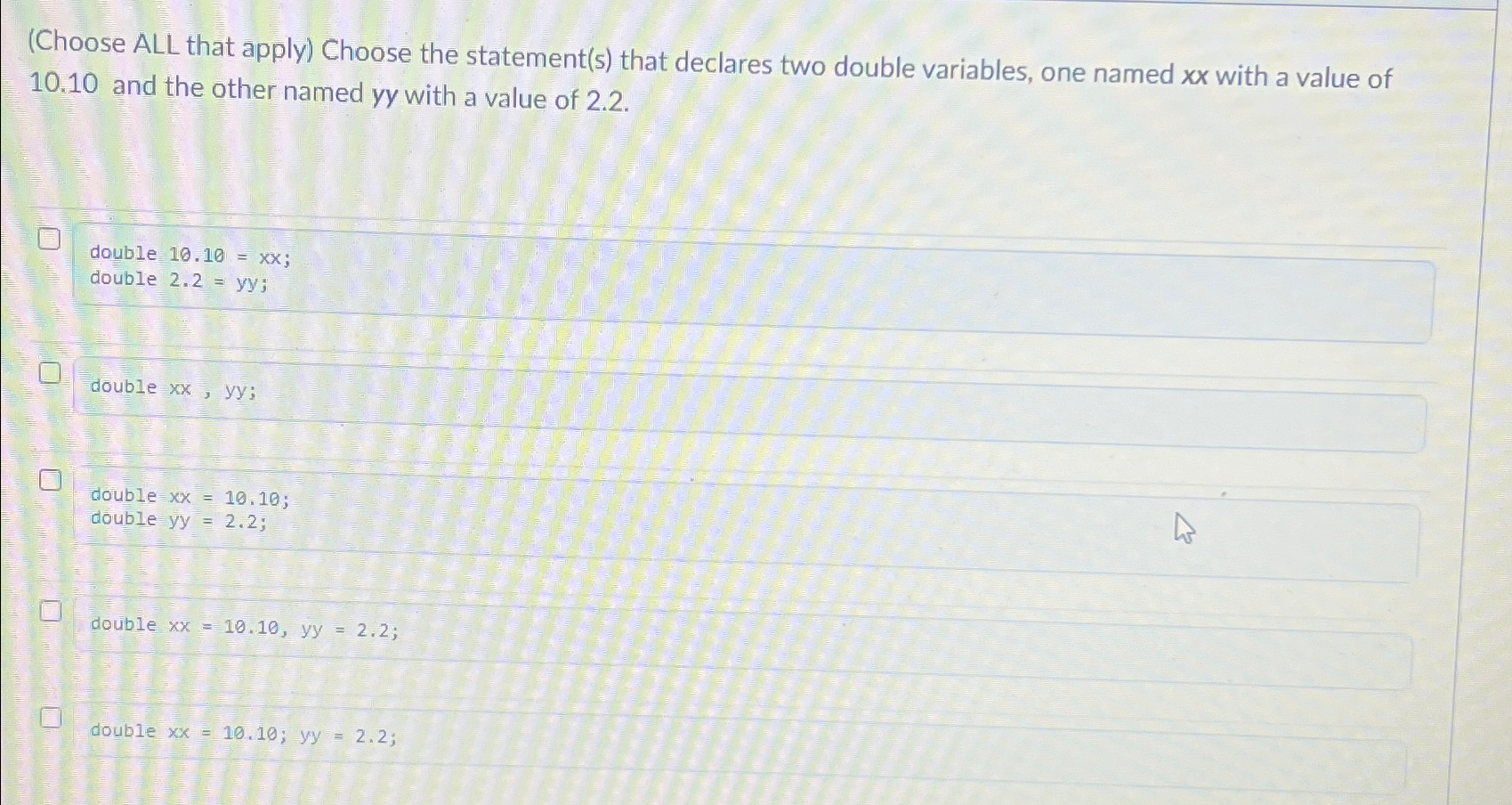 (Choose ALL that apply) ﻿Choose the statement(s) | Chegg.com