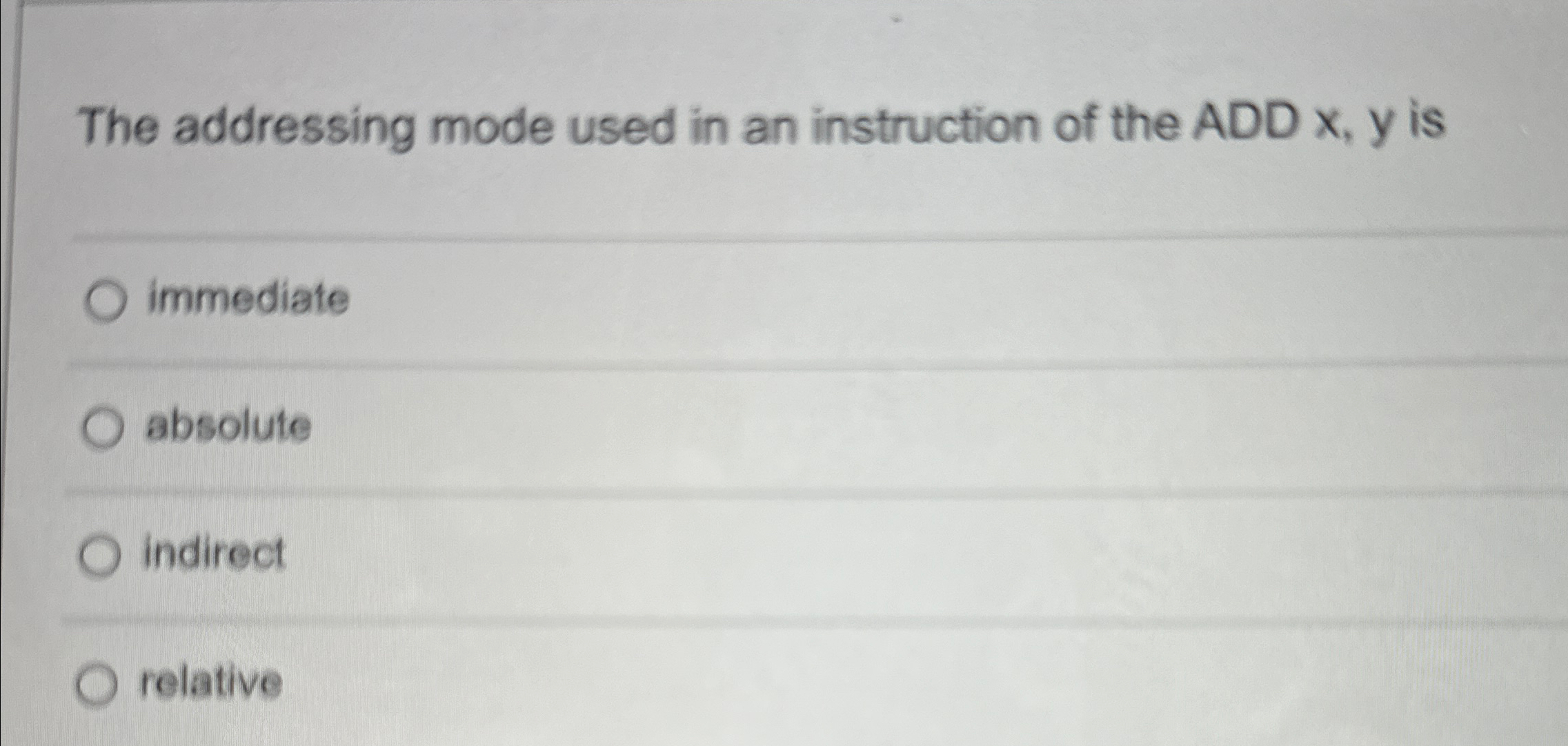 Solved The addressing mode used in an instruction of the ADD | Chegg.com