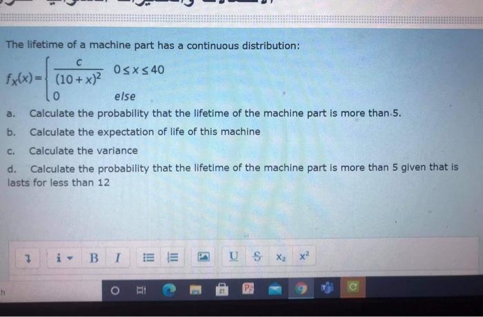 Solved The lifetime of a machine part has a continuous | Chegg.com