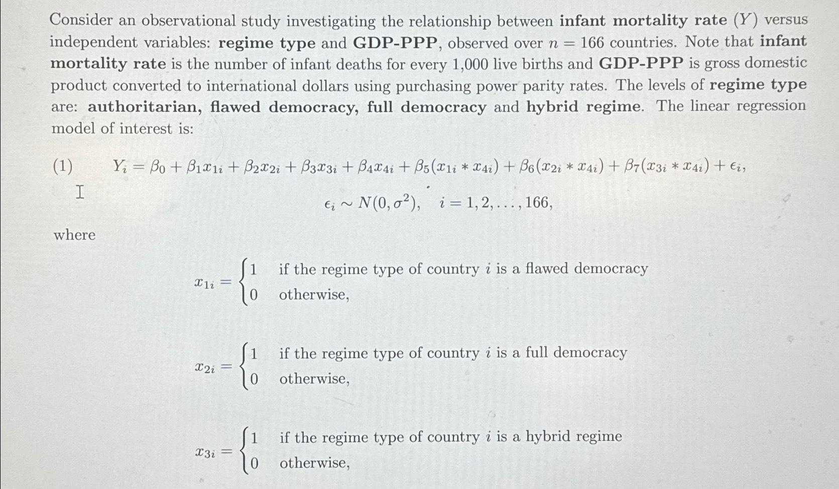 Solved Consider an observational study investigating the | Chegg.com
