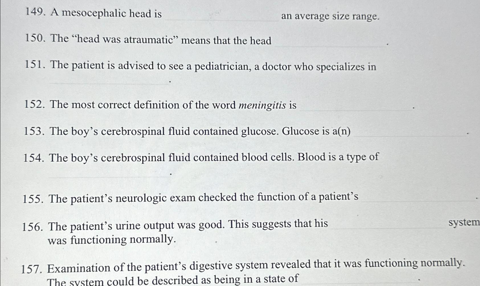 Solved A mesocephalic head is an average size range.The | Chegg.com