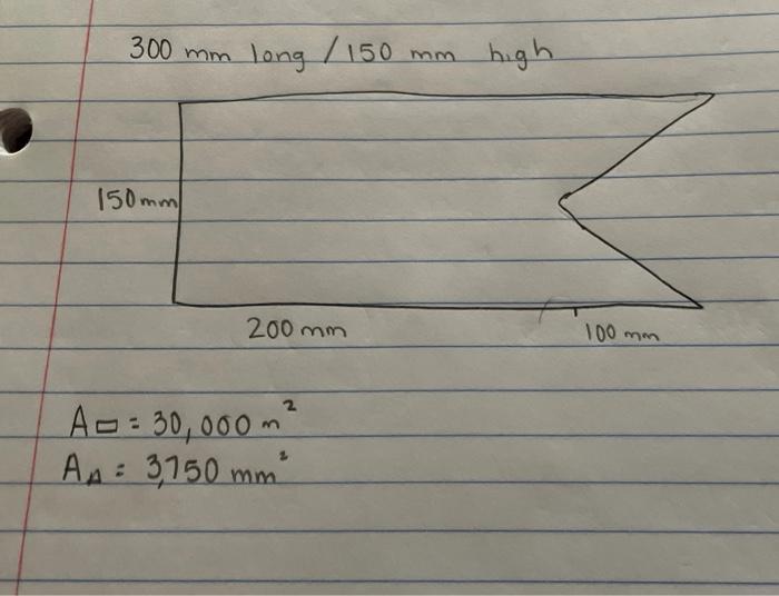 Solved 300 mm long/150 mm high 150mm 200mm 100 mm 2 A: | Chegg.com
