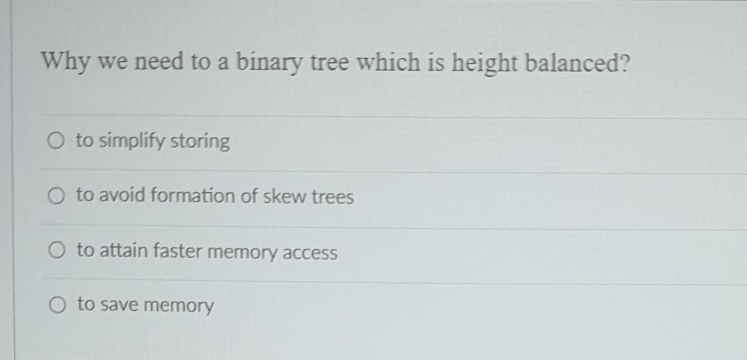 Solved Why We Need To A Binary Tree Which Is Height 