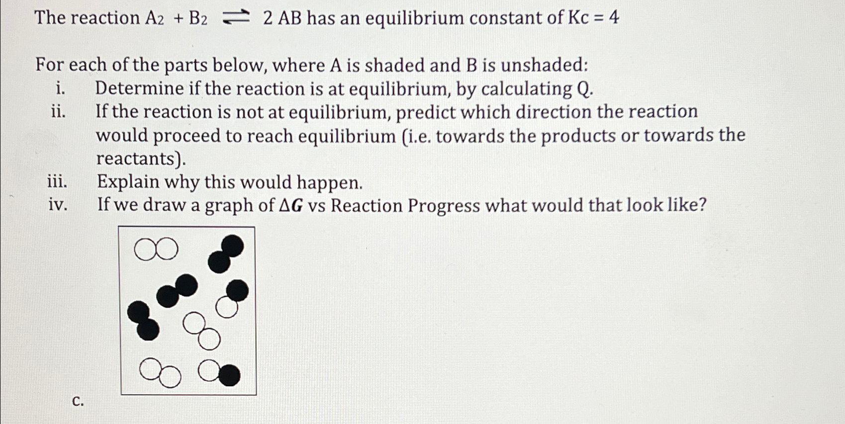 Solved The reaction A2+B2⇌2AB ﻿has an equilibrium constant | Chegg.com