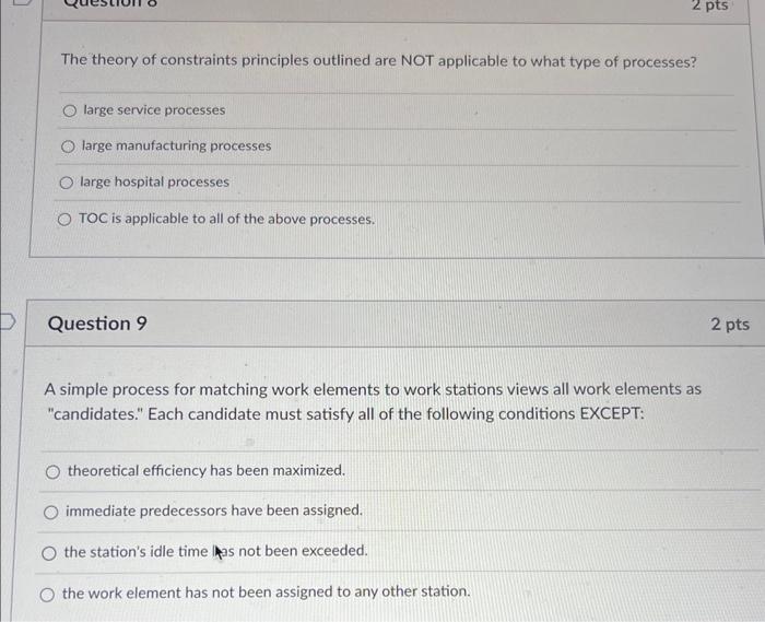 The theory of constraints principles outlined are NOT | Chegg.com