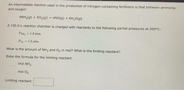 Solved An intermediate reaction used in the production of | Chegg.com