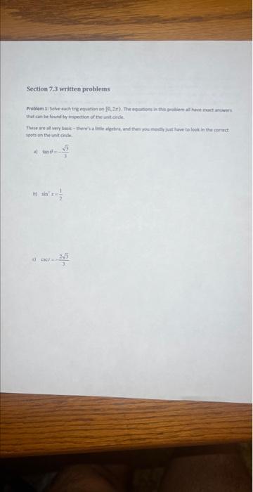 Solved Section 7.3 written problems that can be filund ty | Chegg.com