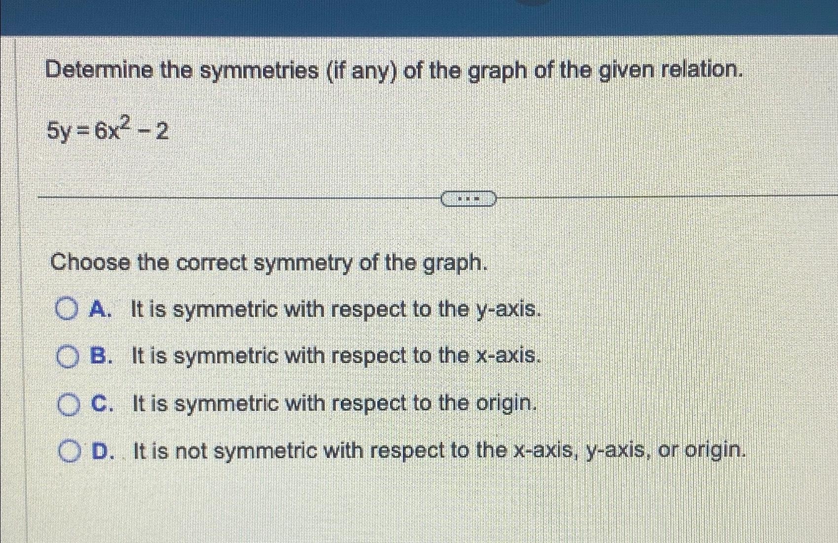 Solved Determine the symmetries (if any) ﻿of the graph of | Chegg.com