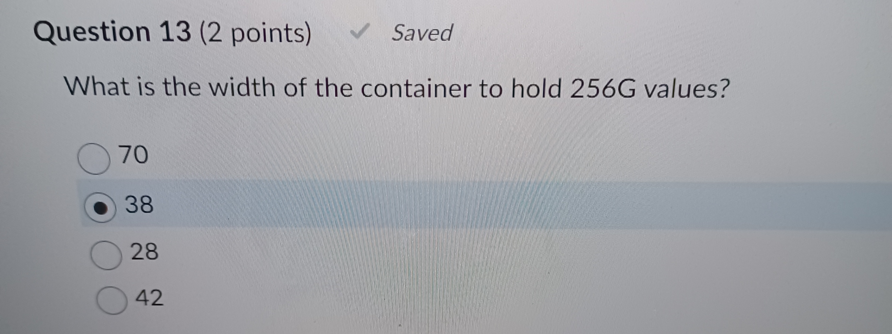 Solved Question 13 (2 ﻿points)What is the width of the | Chegg.com