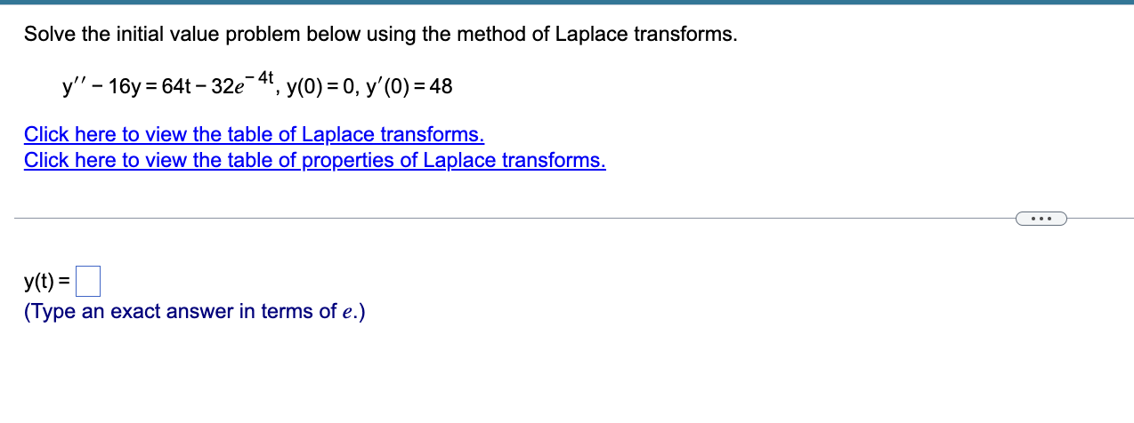 Solved Solve the initial value problem below using the | Chegg.com