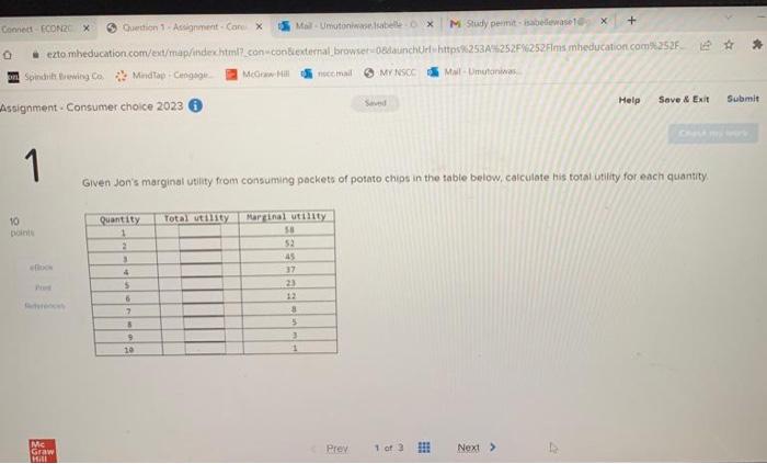 Solved Given Jon's marginal utility from consuming packets | Chegg.com