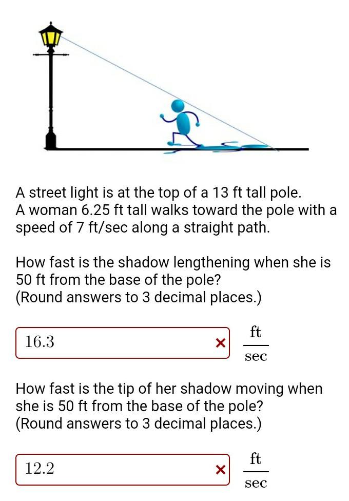Solved A street light is at the top of a 13 ft tall pole. A | Chegg.com