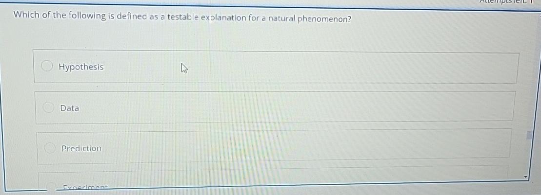 Solved Which of the following is defined as a testable | Chegg.com