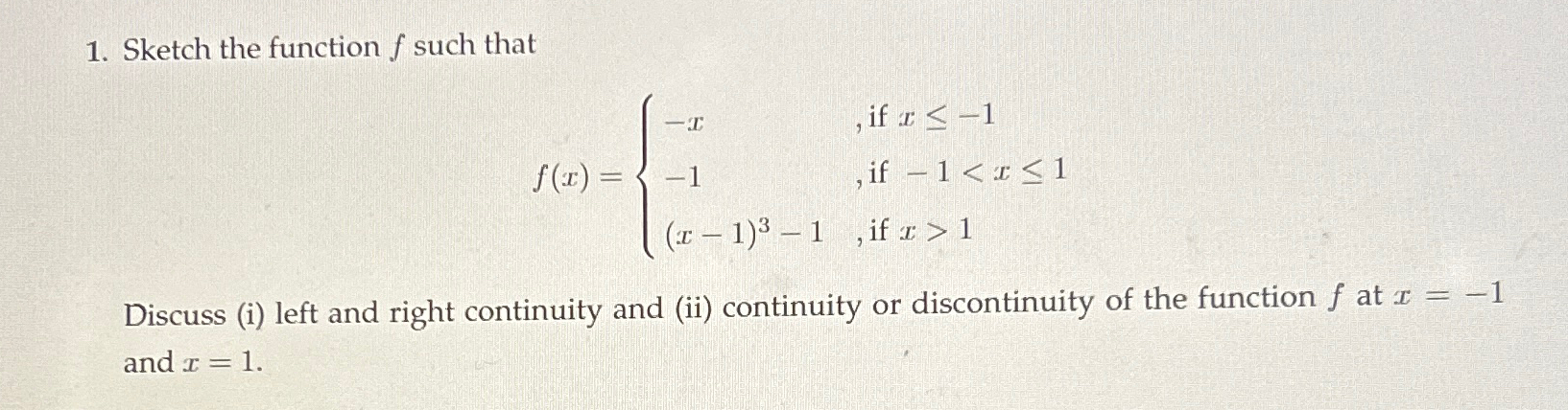 Solved Discuss (i) ﻿left and right continuity and (ii) | Chegg.com