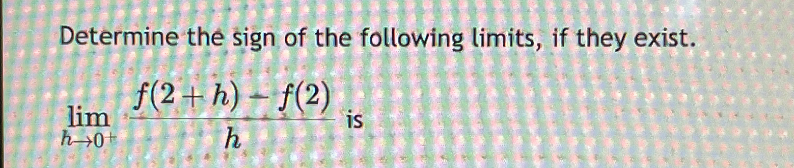 Solved Determine the sign of the following limits, ﻿if they | Chegg.com