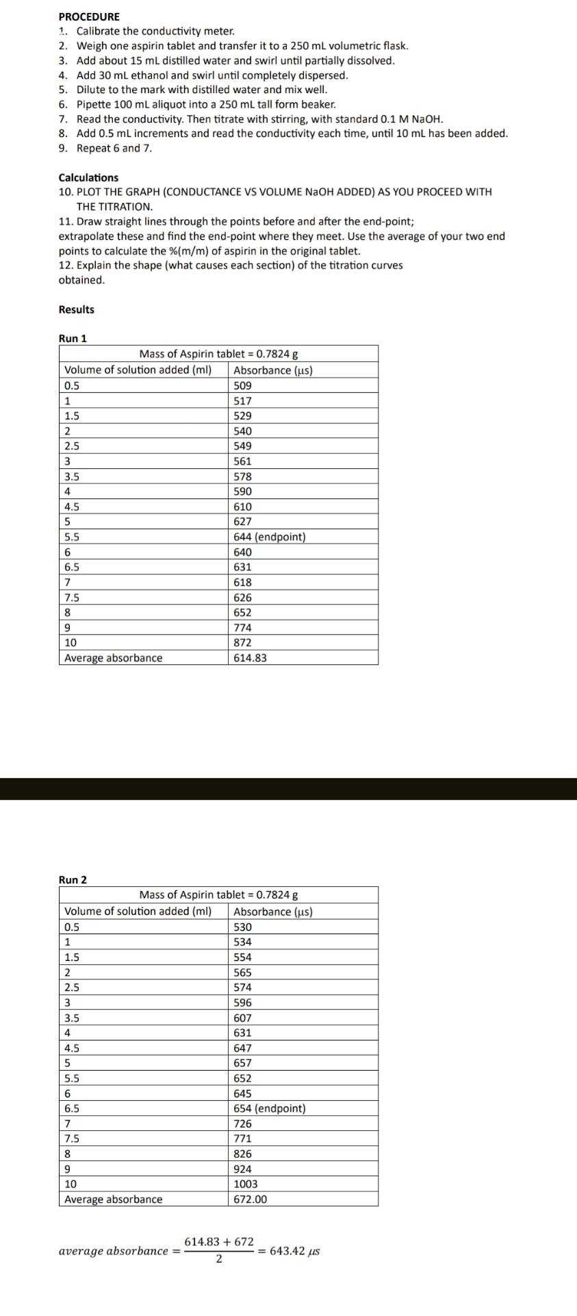 Solved PROCEDURE 1. Calibrate the conductivity meter. 2. | Chegg.com