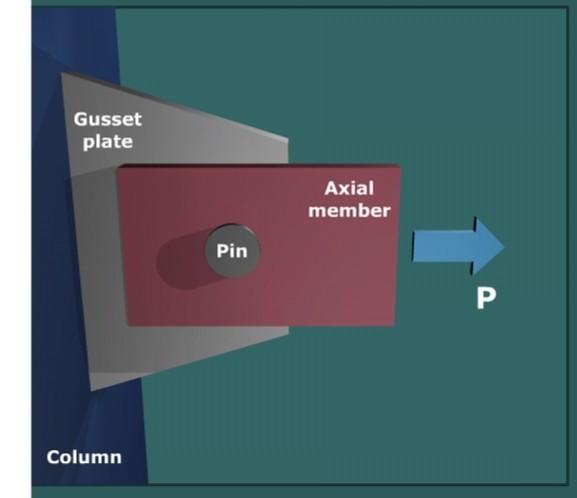 Solved draw a FBD for pin in the plate-gusset connection. | Chegg.com