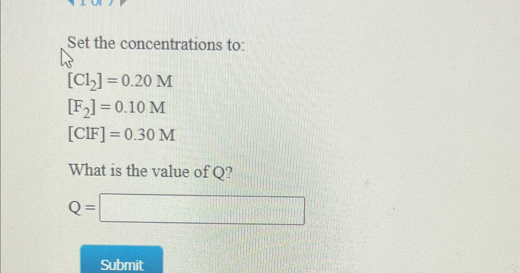 Solved Set the concentrations | Chegg.com