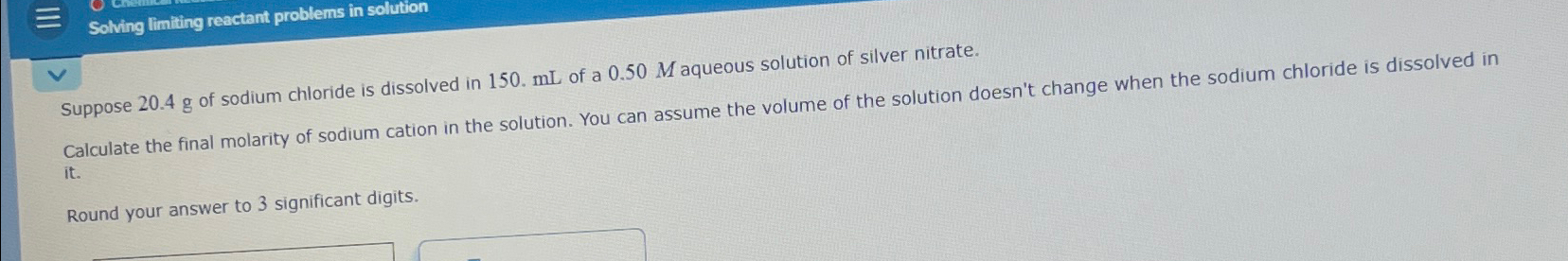 Solved Solving limiting reactant problems in solutionSuppose | Chegg.com