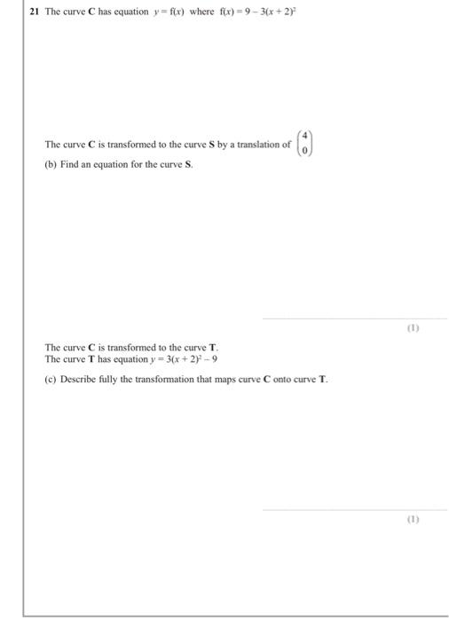 Solved 21 The curve C has equation y=f(x) where fx) = 9-3x + | Chegg.com