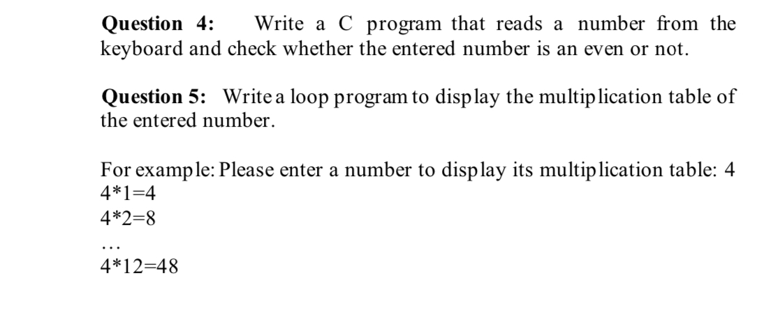 Solved Question 4: Write a C ﻿program that reads a number | Chegg.com
